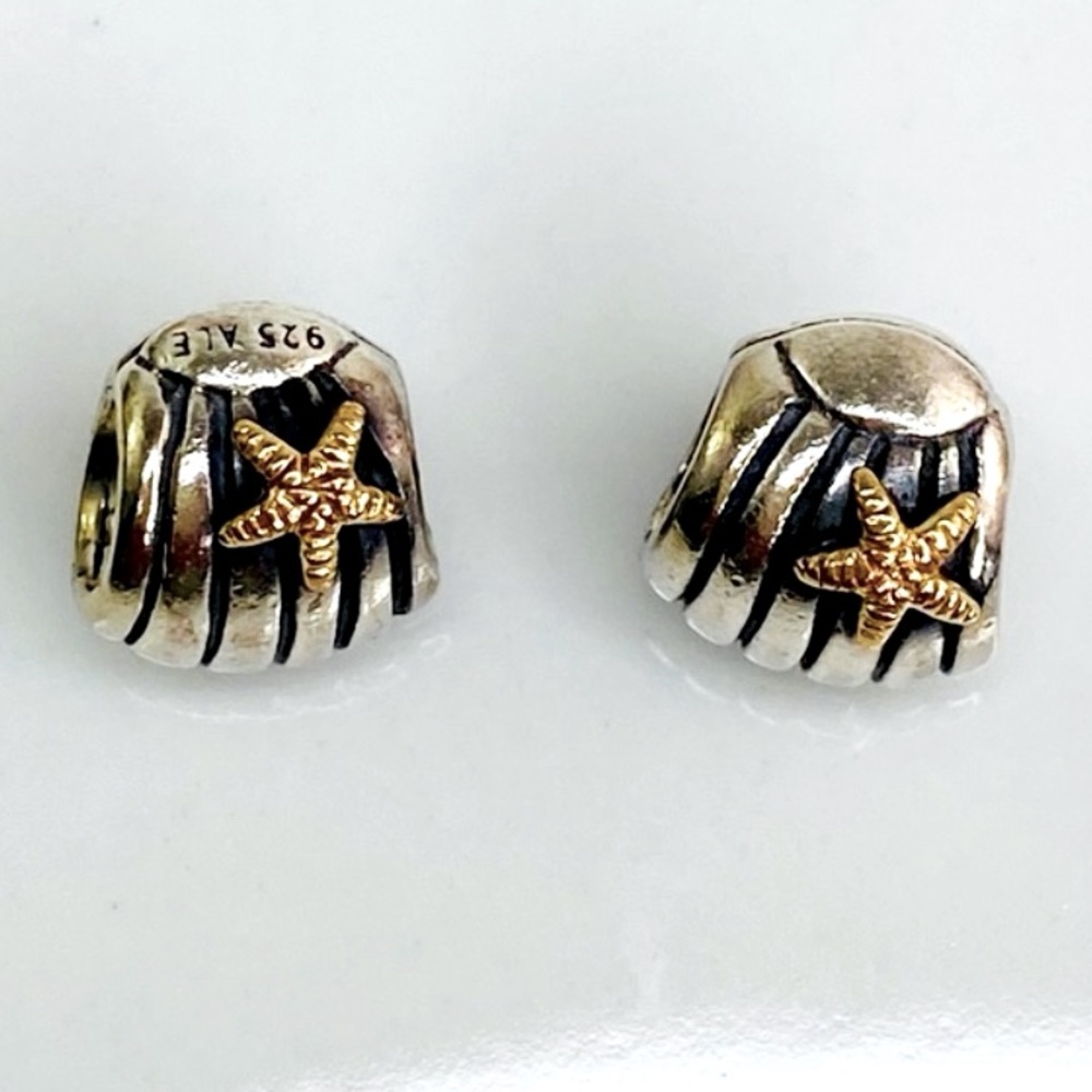 Retired Pandora Shells With 14k Gold - Gem